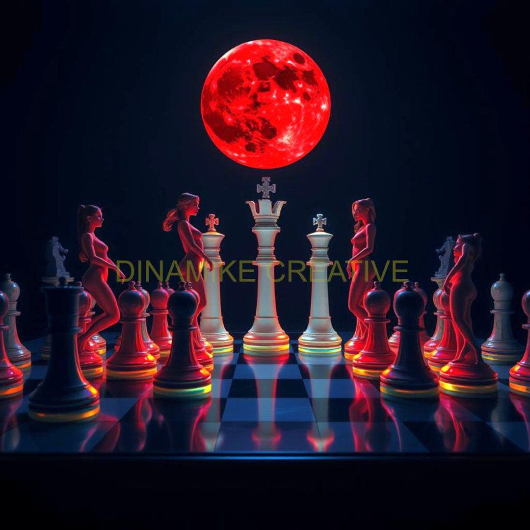 5 Poster Drawings. Chess Goddess Fantasy Art PNG/PDF Digital Print File ...