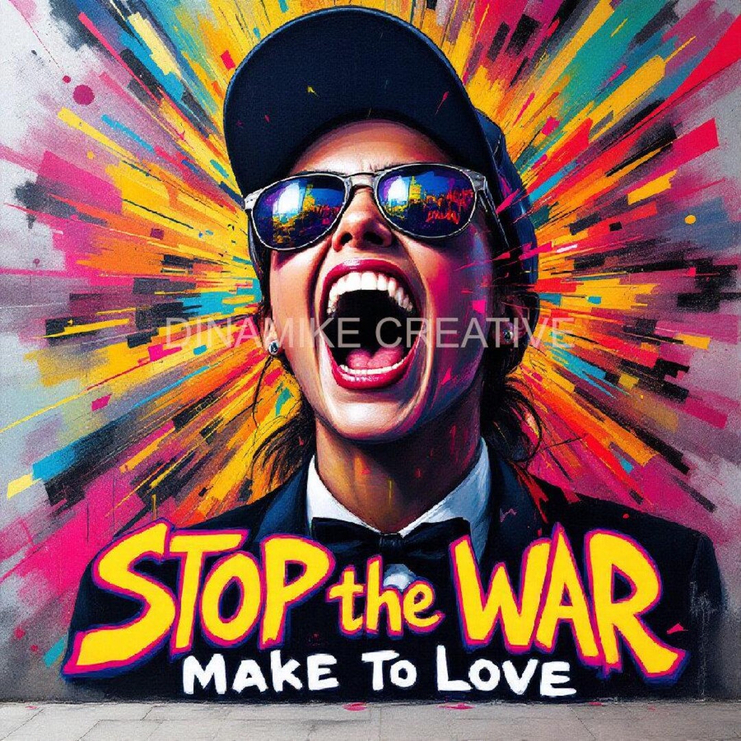 5 Poster Drawings Stop the War Street Art Print Vibrant Protest Wall ...