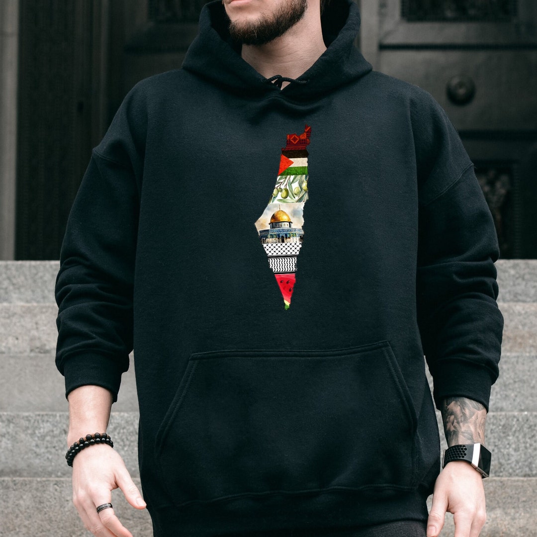 Palestine Map Hoodie, Palestine Hoodie, Free Palestine Hoodie ...