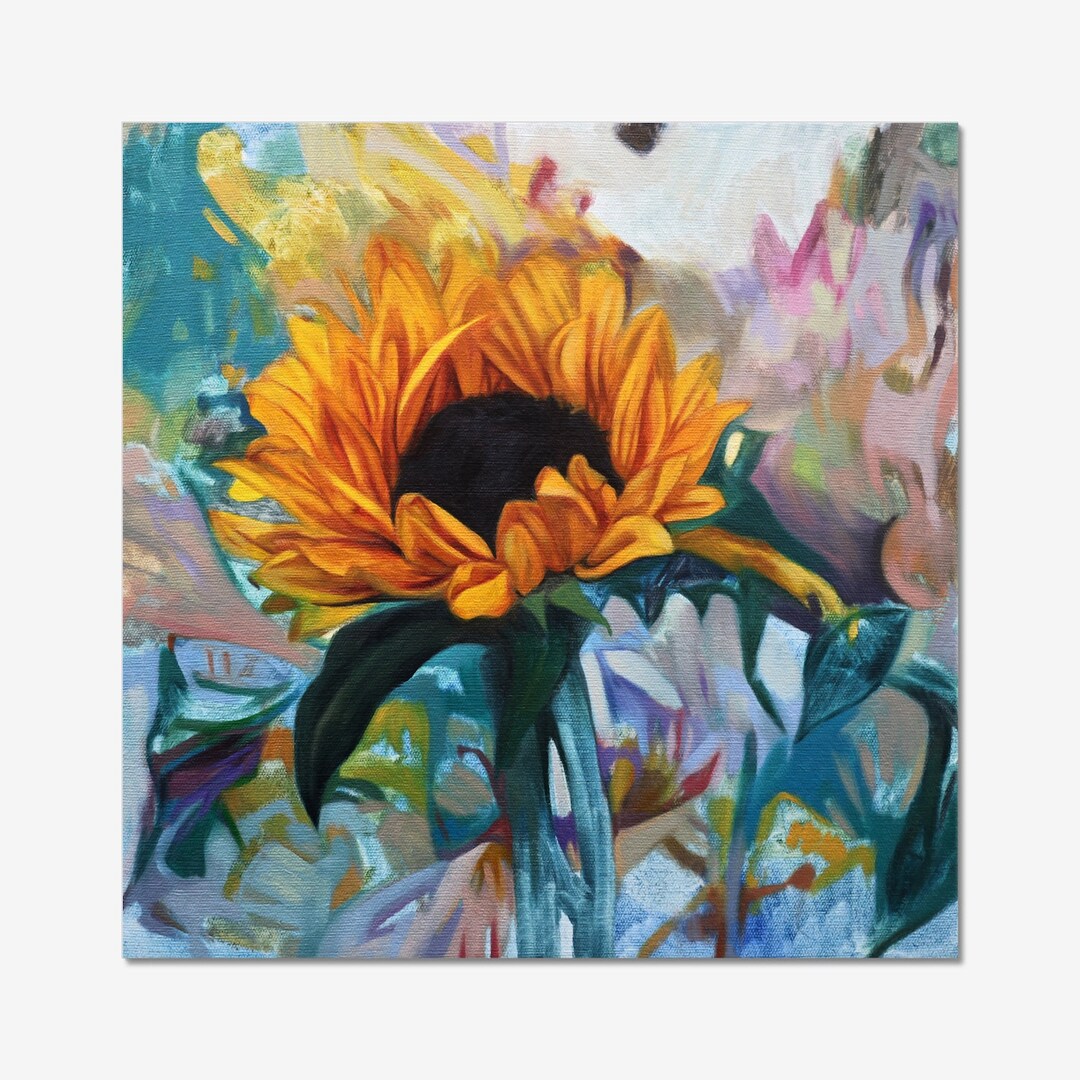 Grow Art Print | Sunflower | Floral Art Print | Abstract Art ...