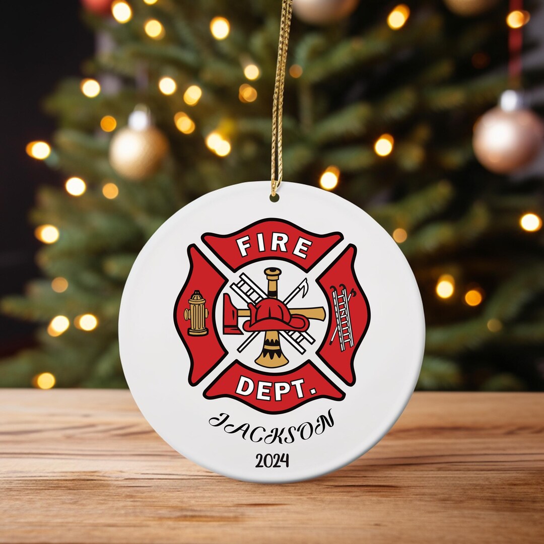 Personalized Fire Department Fire Fighter Ornament, Occupation Custom ...