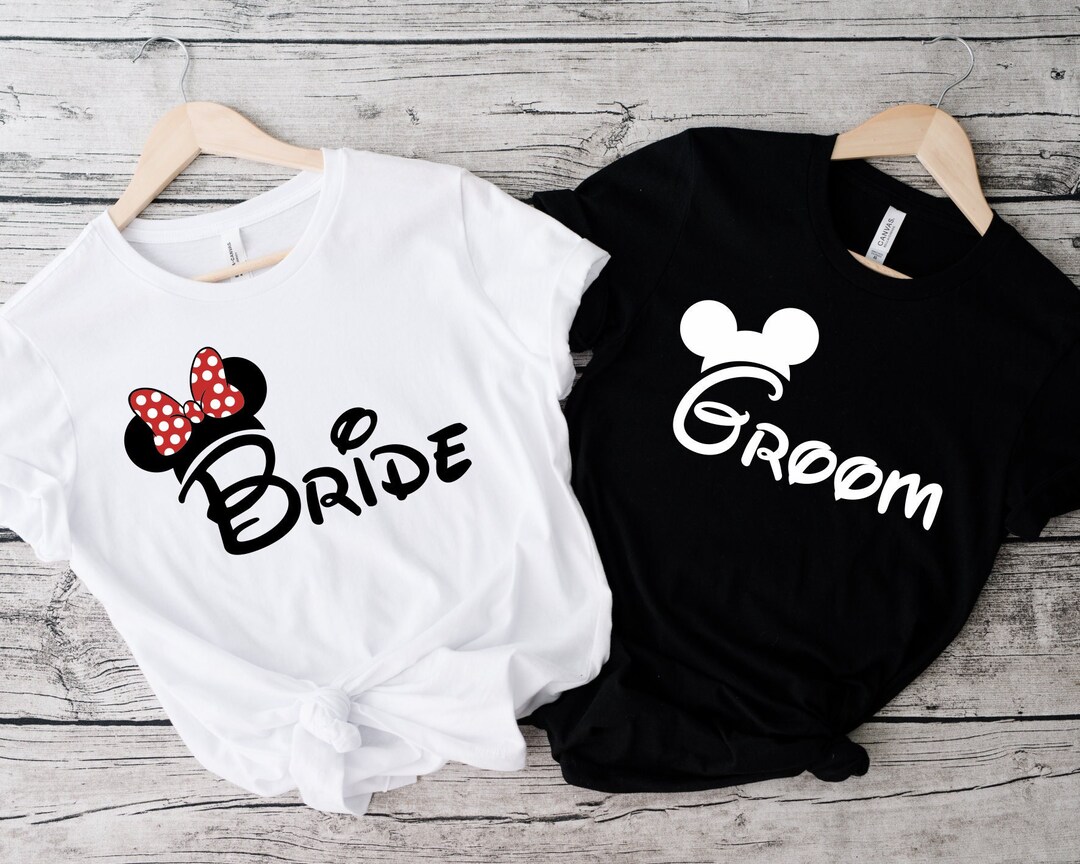 Custom Disney Bride and Groom T-shirts, Bride Groom Gift, Wedding Shirt ...