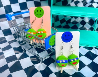 Turtle Popsicle Earrings, Ninja Earrings, Turtle Ice Cream Earrings ...