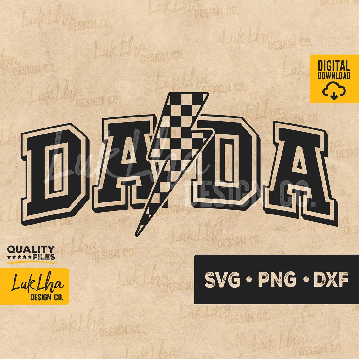 Dada Race Bolt SVG, Lightning Dada SVG, Race Dad Stacked, Retro Dada ...