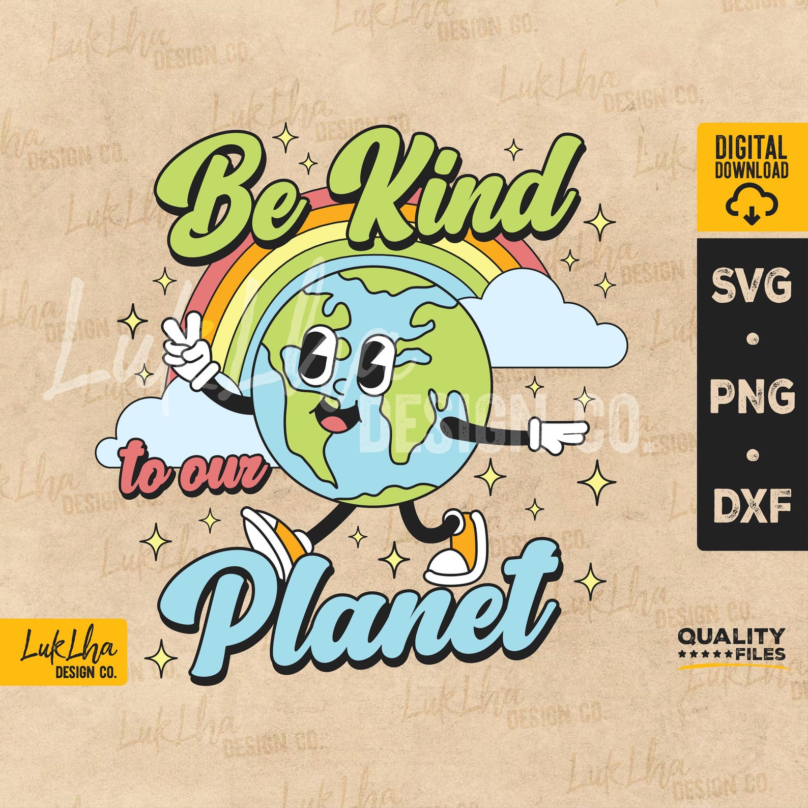 Be Kind to Our Planet SVG, Retro Earth Day PNG, Cute Earth Love, Save ...