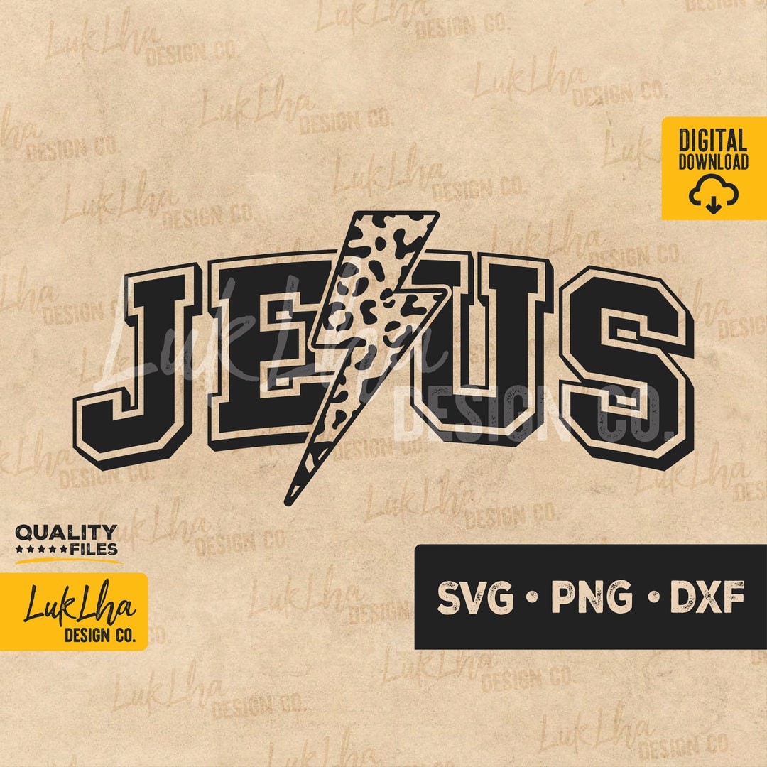 Jesus Leopard Bolt SVG, Retro Jesus SVG, Jesus Leopard PNG, Christian ...