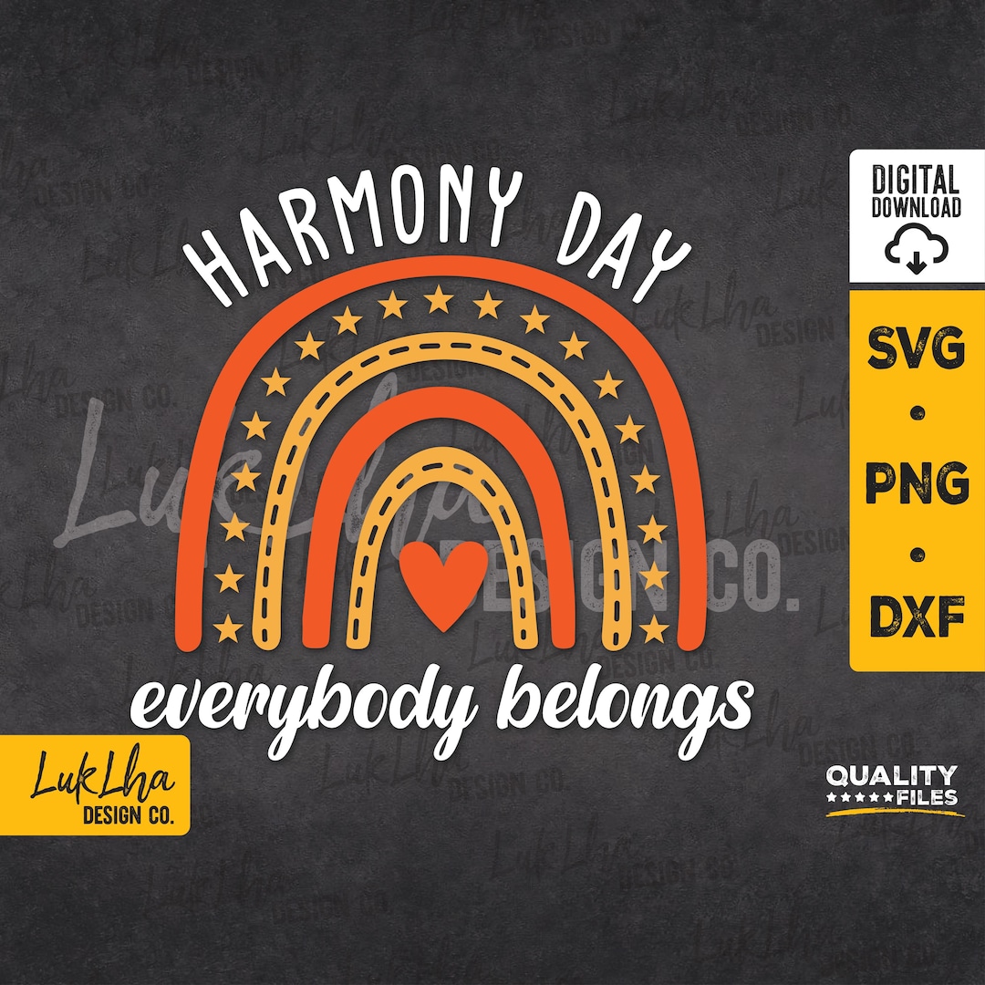 Harmony Day Everybody Belongs SVG, Harmony Day PNG, Trendy Orange ...