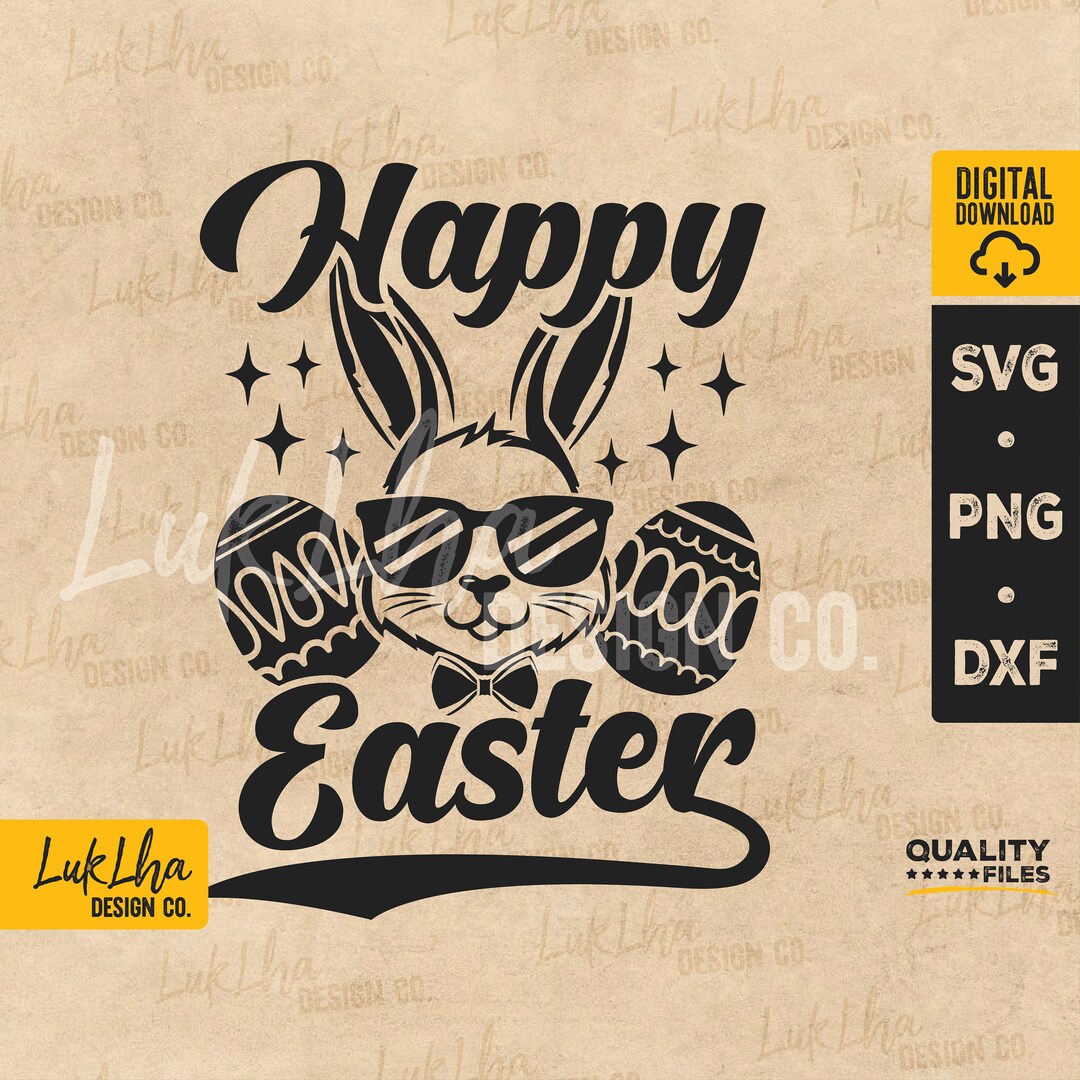 Happy Easter Bunny SVG, Cool Bunny Svg, Easter Eggs PNG, Hoppy Easter ...