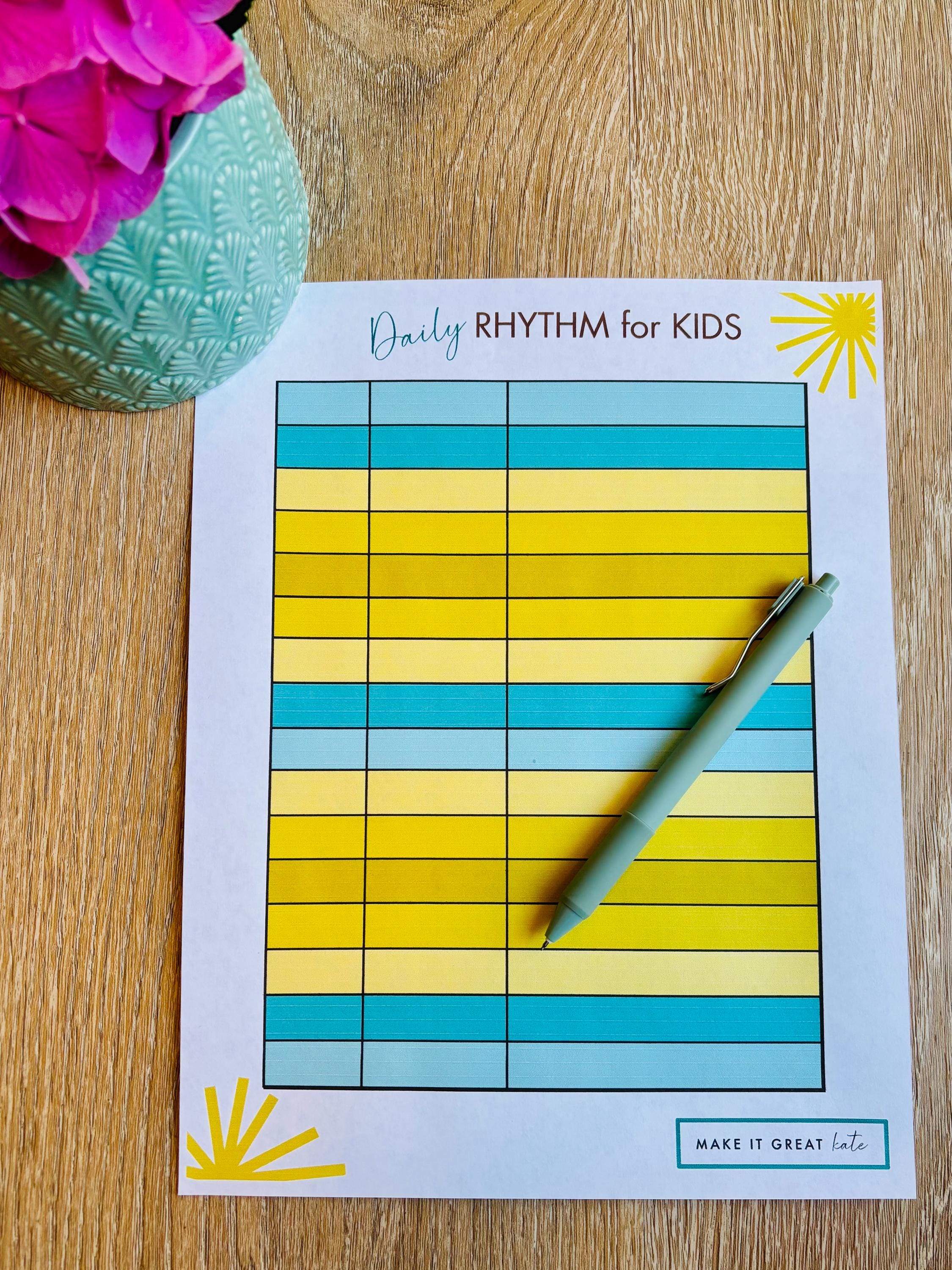 Kids Daily Rhythm Chart | Waldorf-inspired Rhythm | Printable Visual ...