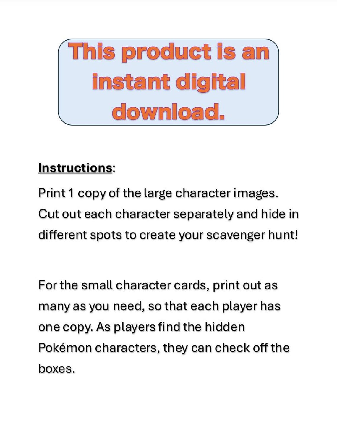 Pokémon Scavenger Hunt - Etsy Canada