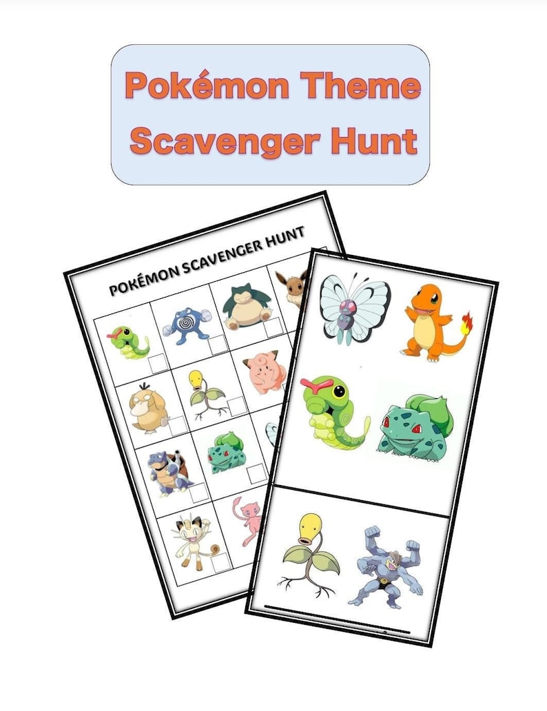 Pokémon Scavenger Hunt - Etsy