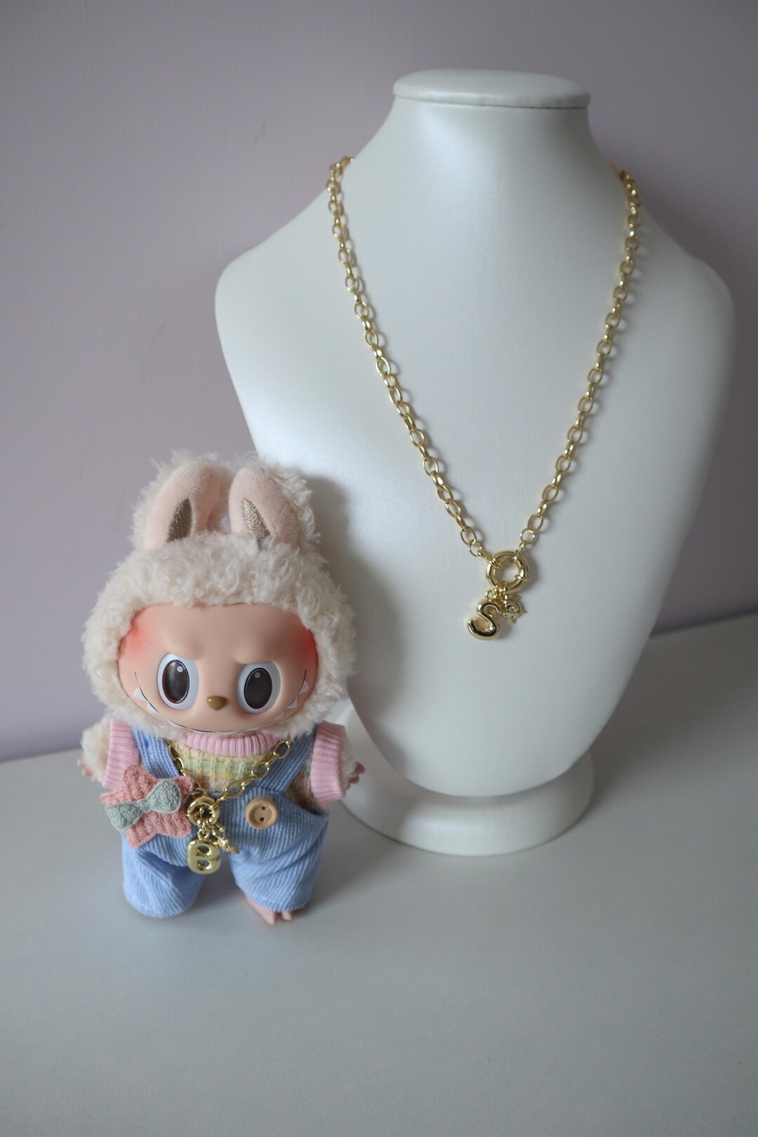 Labubu Charm Necklaces, Stars & Hearts, Labubu 18K Gold Accessories ...