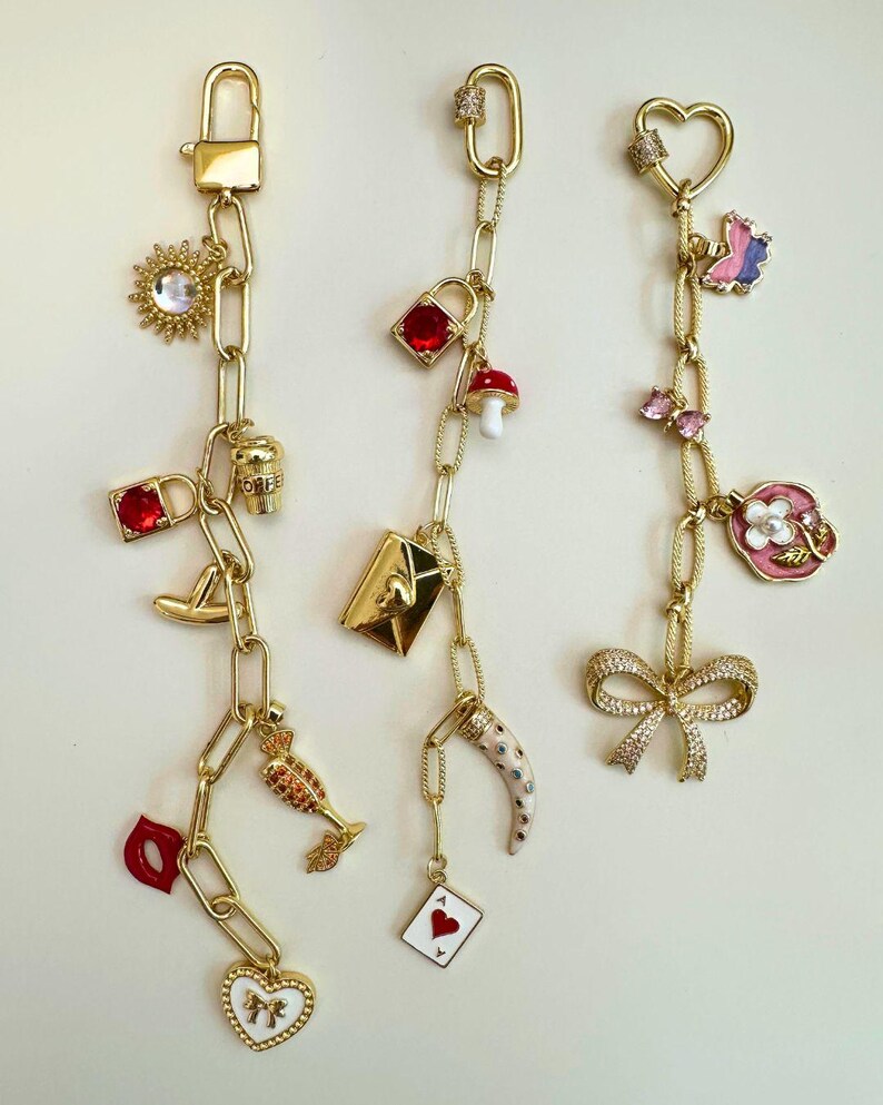 Make Your Own 18K Gold Plated Keychain/custom Bag Charm/charm/purse ...