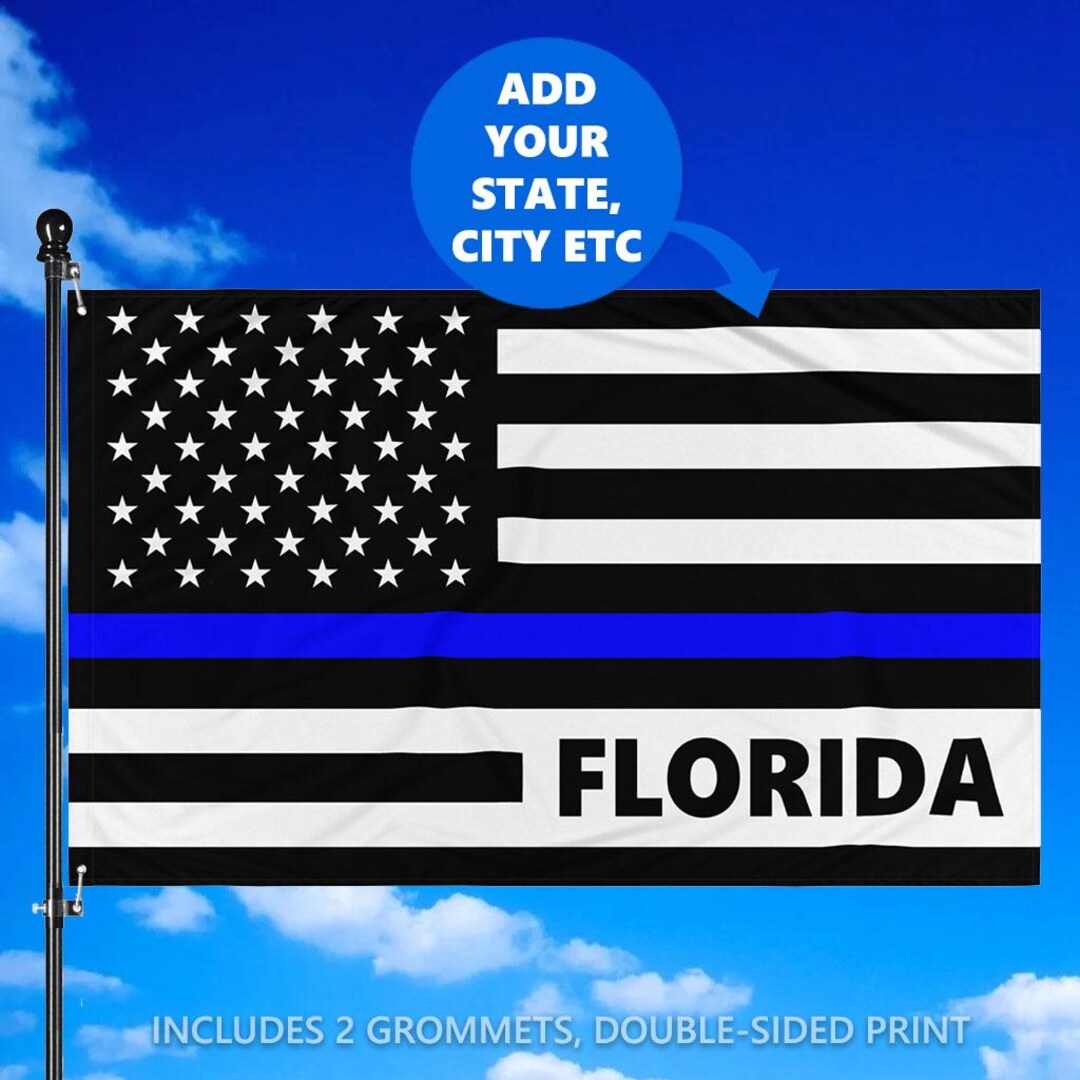 Custom Thin Blue Line Flag, Thin Blue Line USA Flag, Thin Blue Line ...