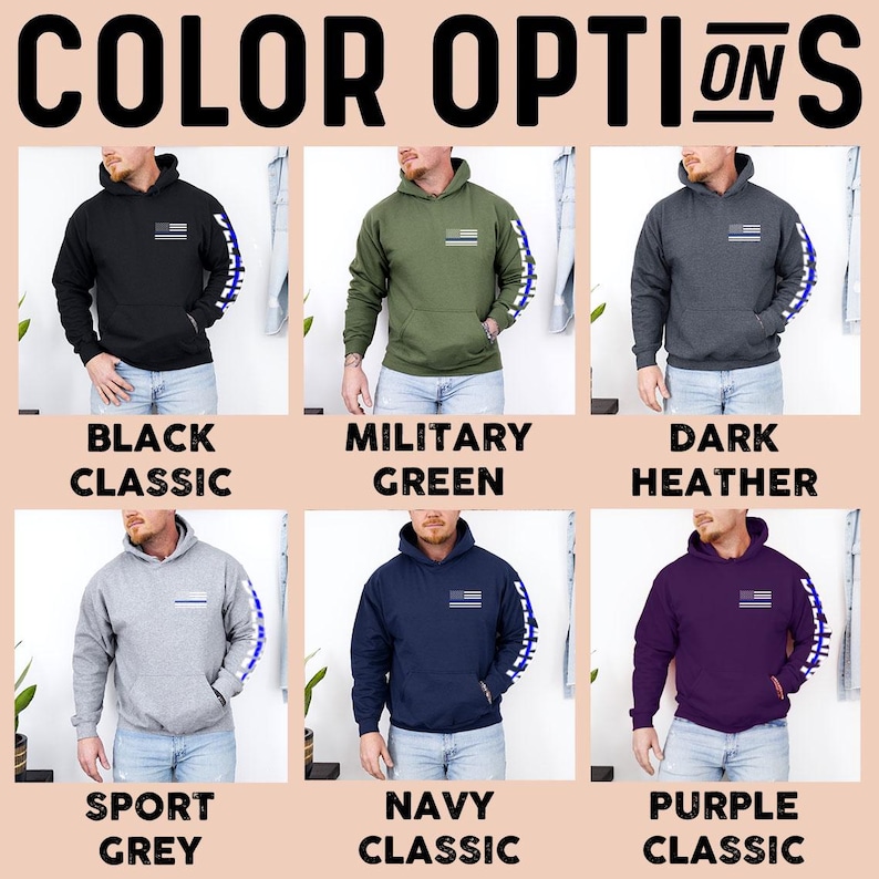 Custom Thin Blue Line Hoodie, Police Hoodie, Police Sweatshirt, Thin ...