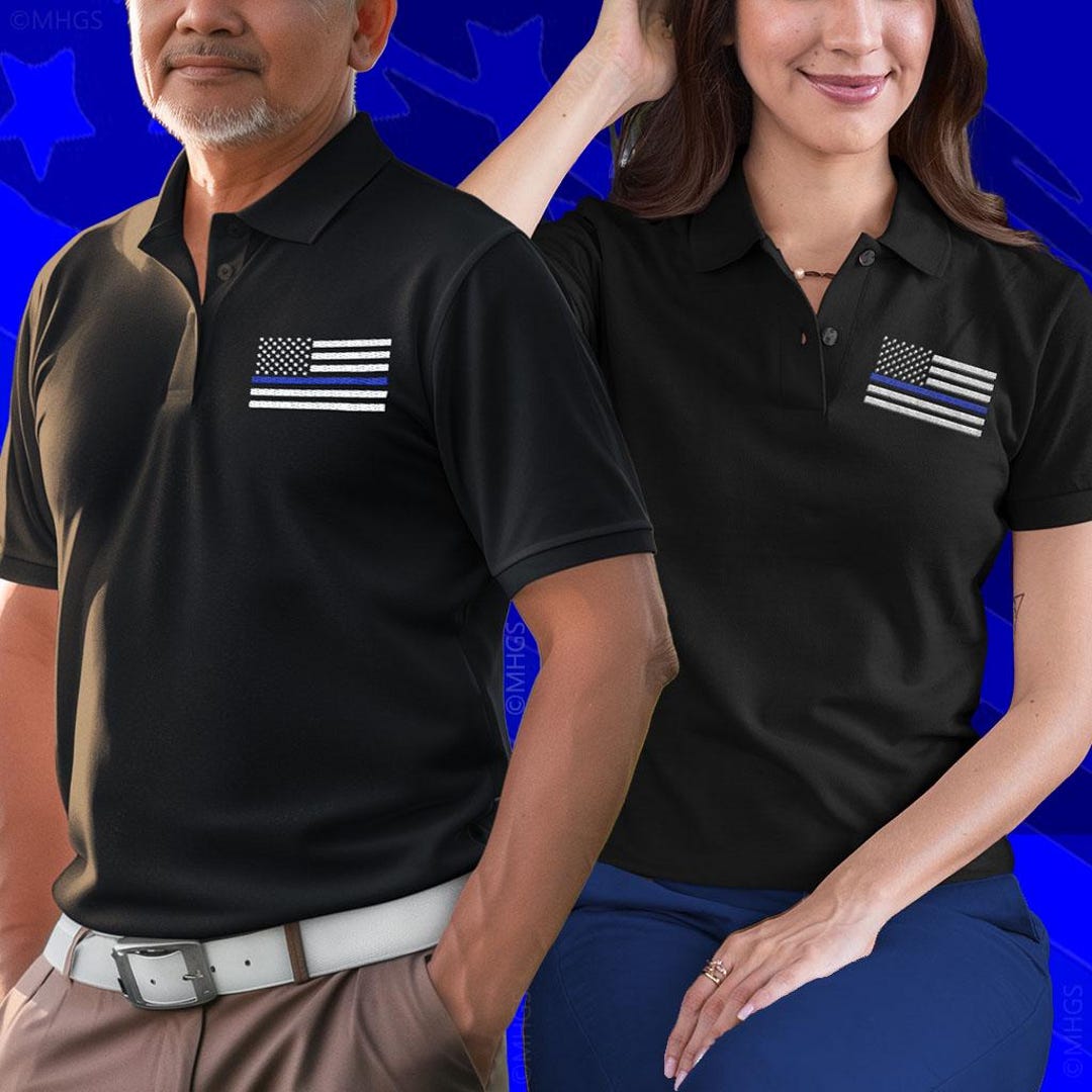 Thin Blue Line Polo Shirt, Thin Blue Line Golf Shirt, Police Golf Shirt ...