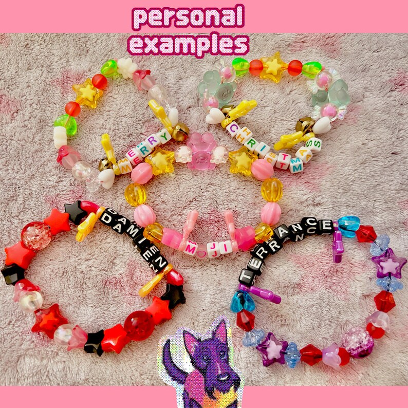 Custom Character/fandom/name Kandi Bracelets - Etsy