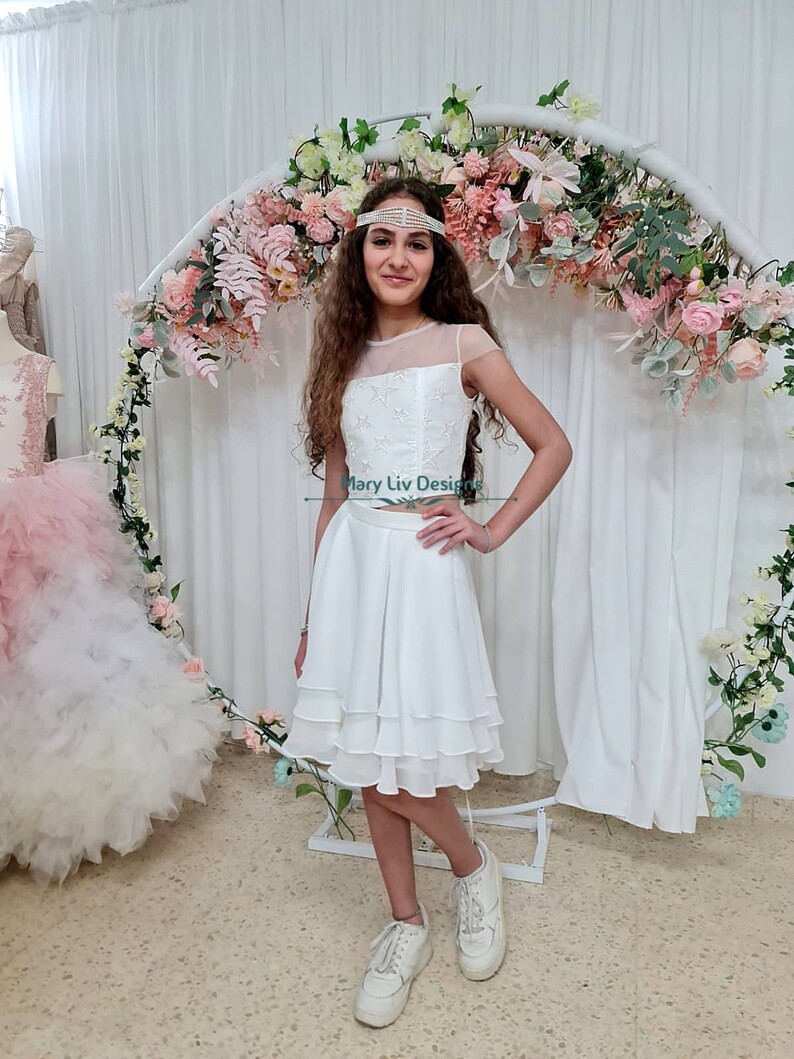 White Flower Girl Dress Bat Mitzvah Dress First Birthday - Etsy