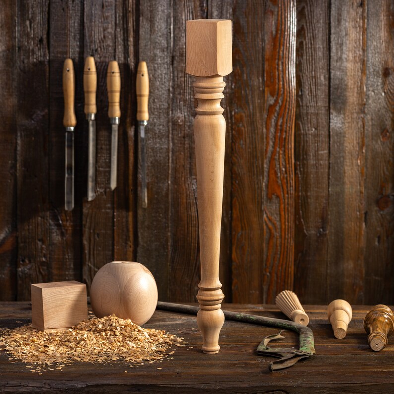 Unique Table Legs, Beech Custom Wood Legs, End Table Legs, Mid Century ...