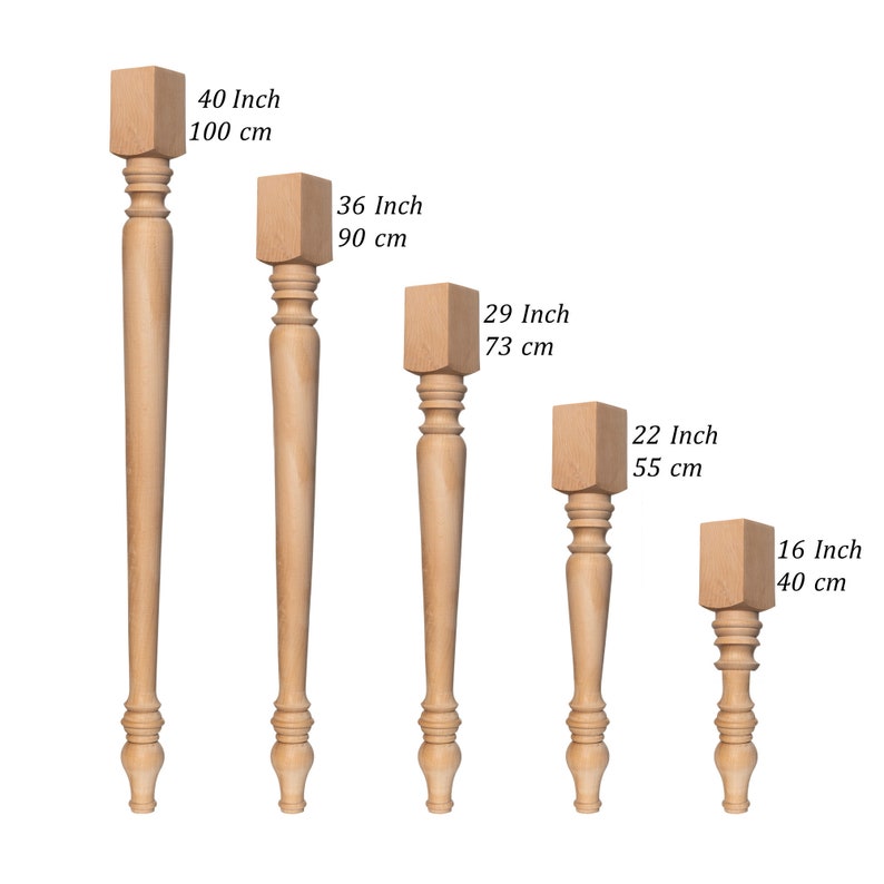 Unique Table Legs, Beech Custom Wood Legs, End Table Legs, Mid Century ...