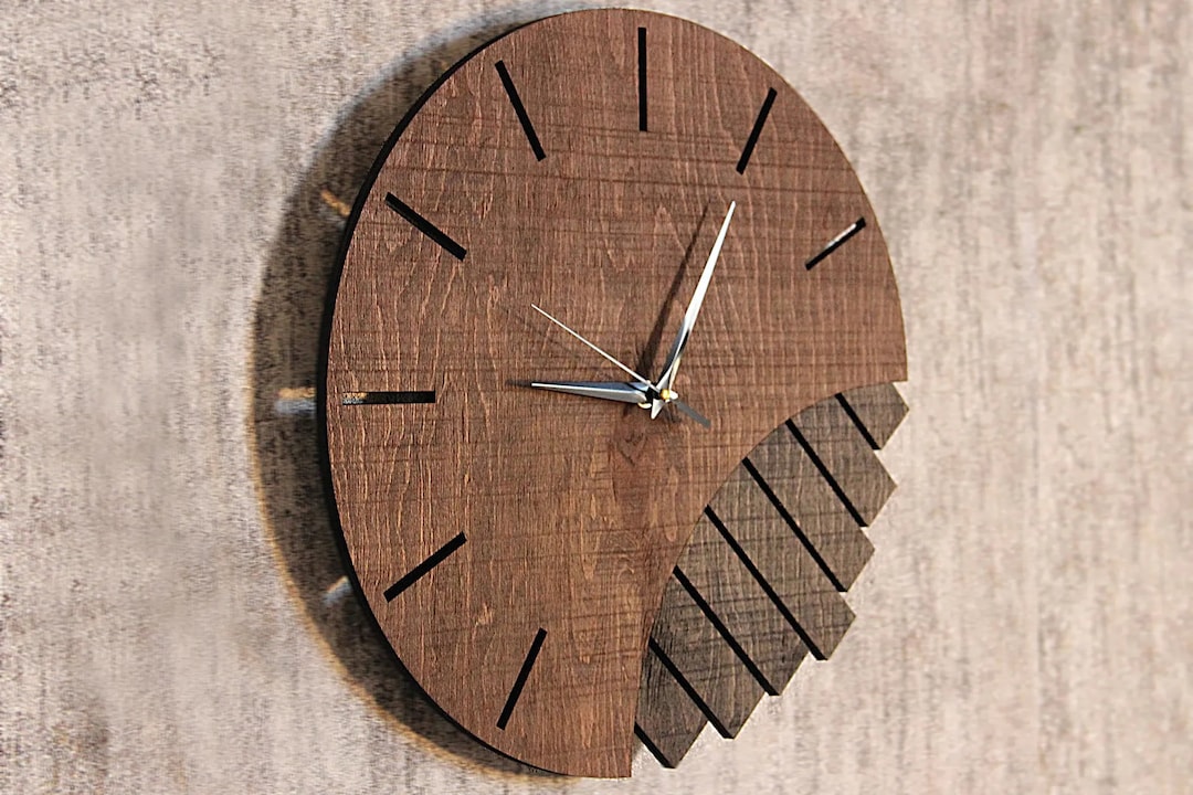 Day and Night Wall Clock Wooden Walnut - Etsy