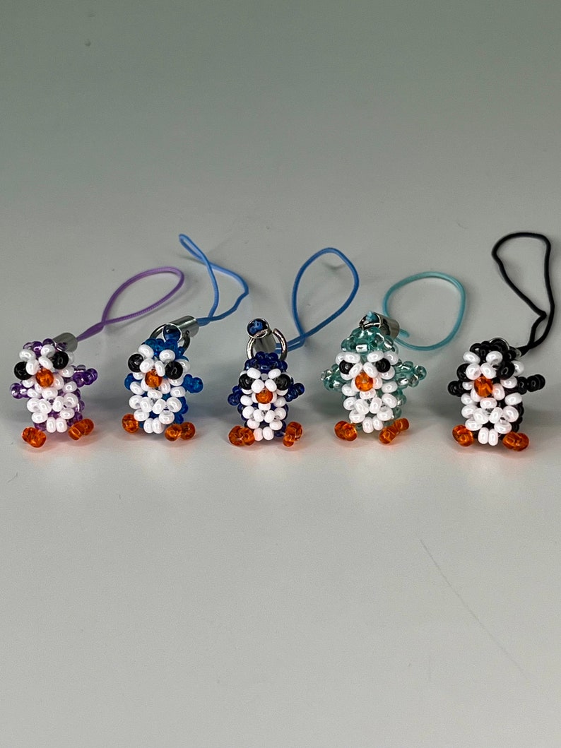 Beaded Keychain - Turquoise Penguin - Etsy