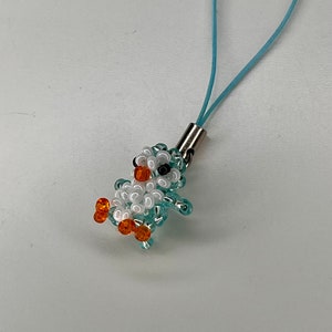 Beaded Keychain - Turquoise Penguin - Etsy