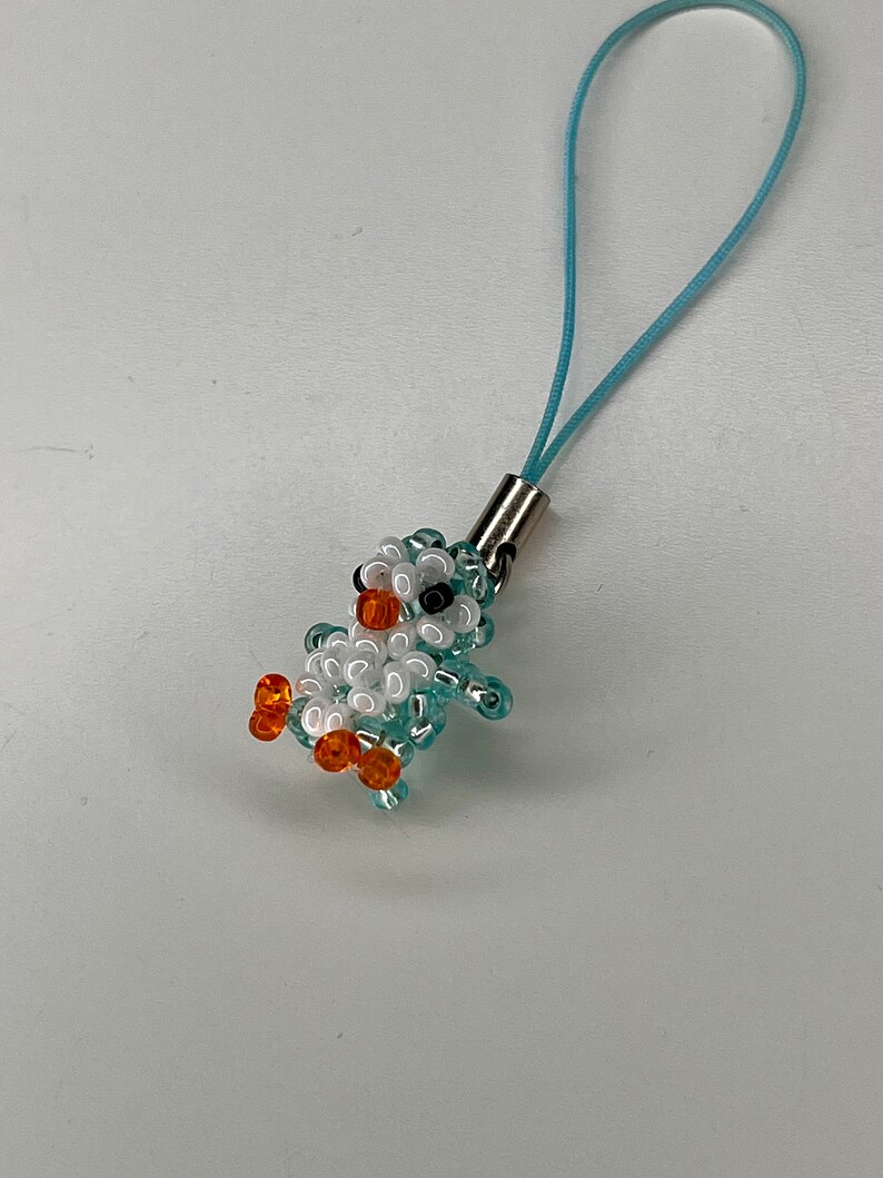 Beaded Keychain - Turquoise Penguin - Etsy