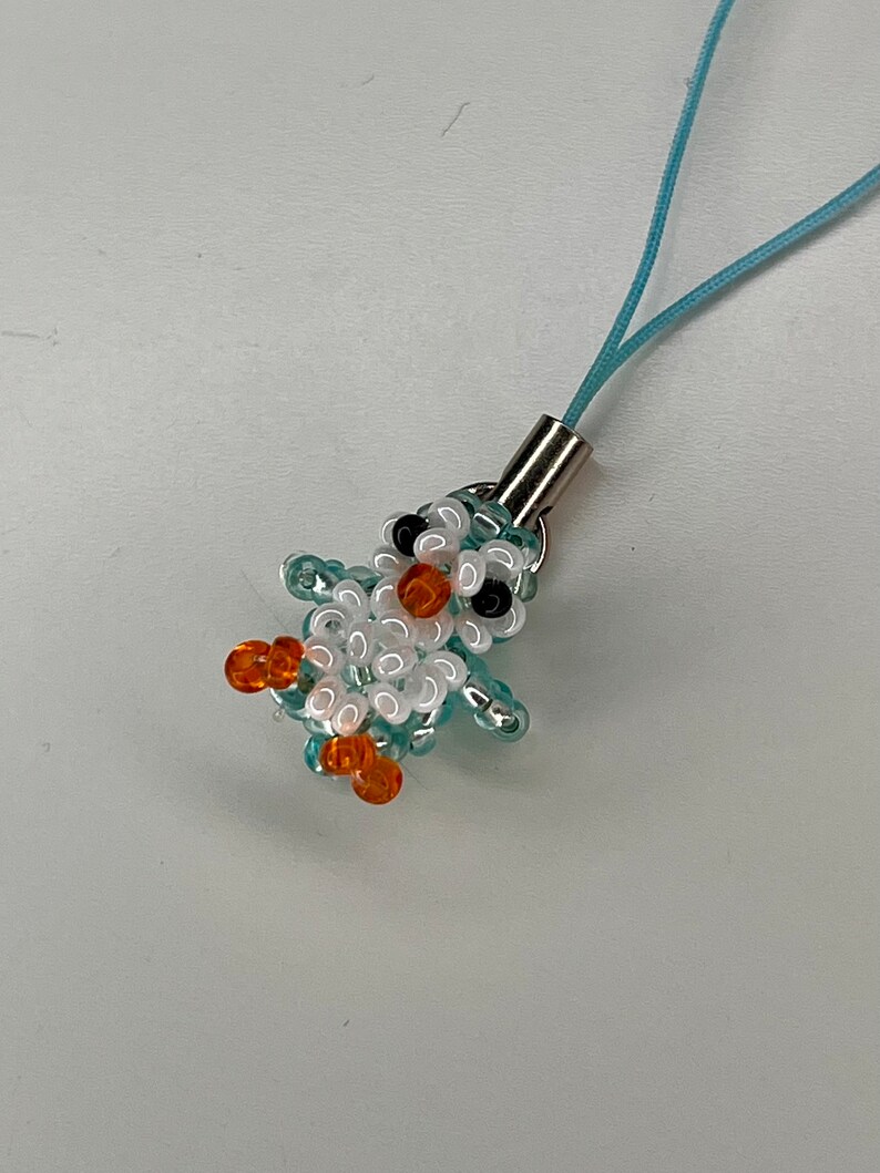 Beaded Keychain - Turquoise Penguin - Etsy