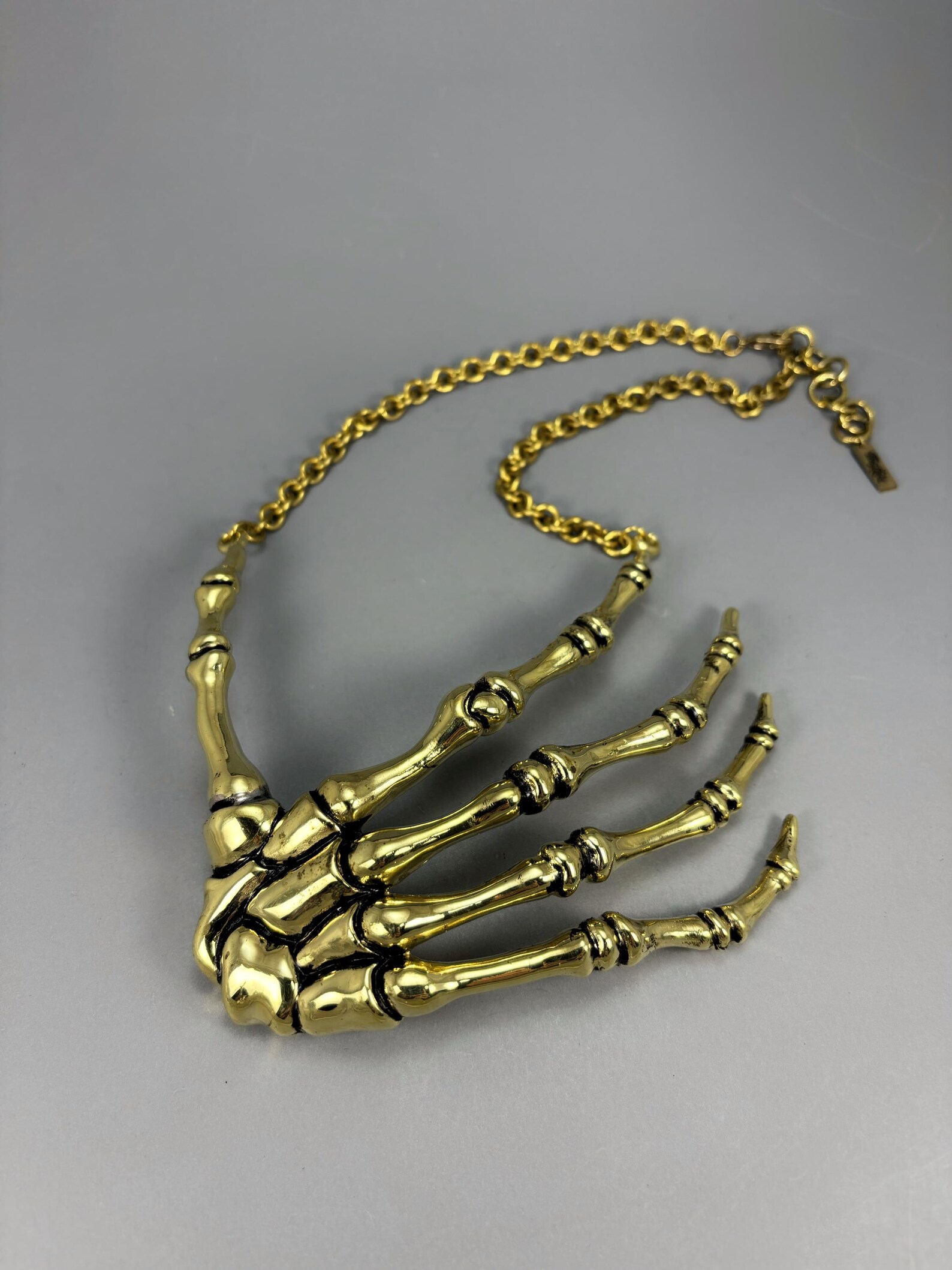 Skeleton Hand Necklace Bone Jewelry Available in 2 Colourways Gold and ...
