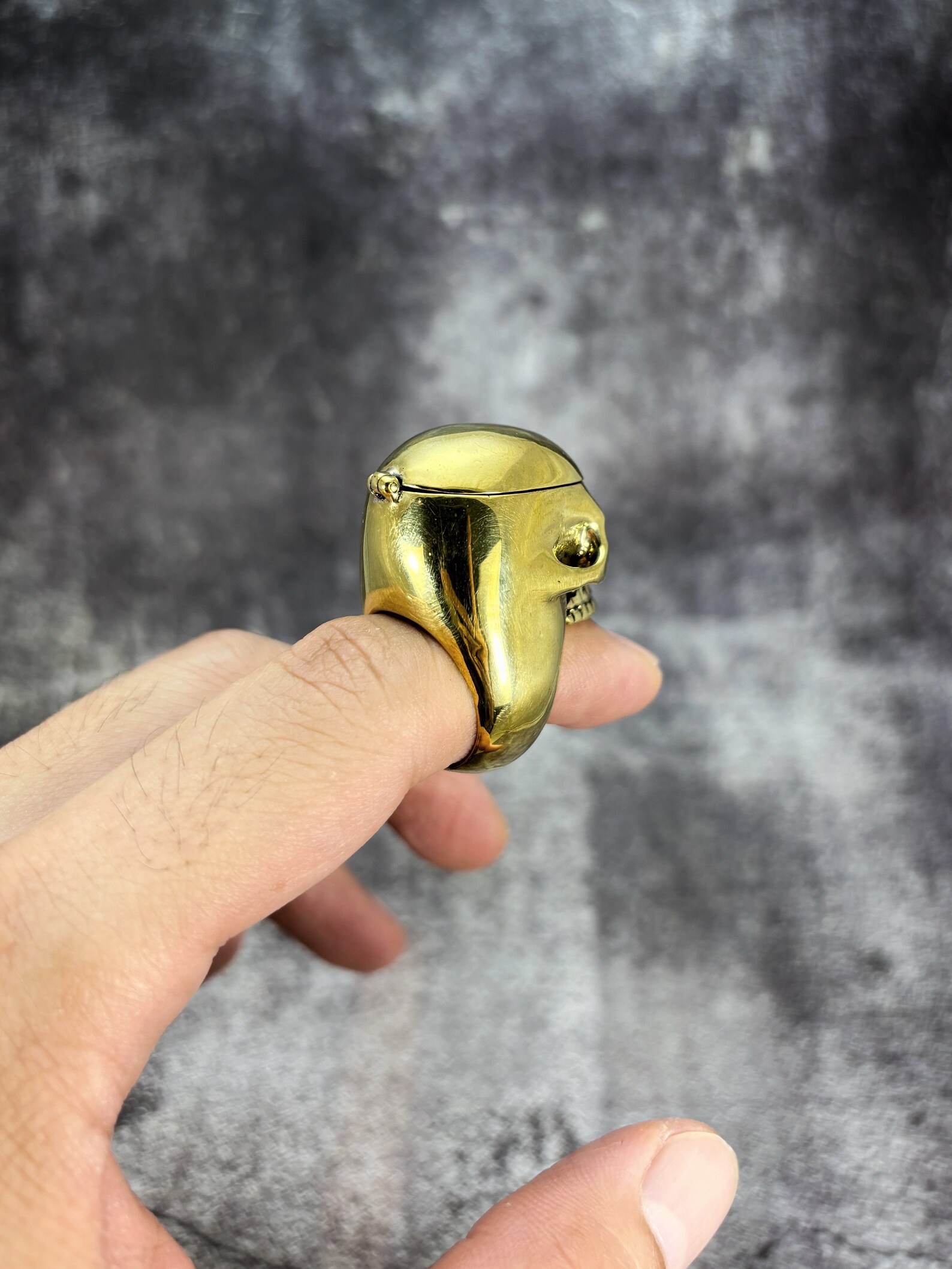 Brass Skull Ring and White Bronze Brain Pendant Necklace. Available in ...