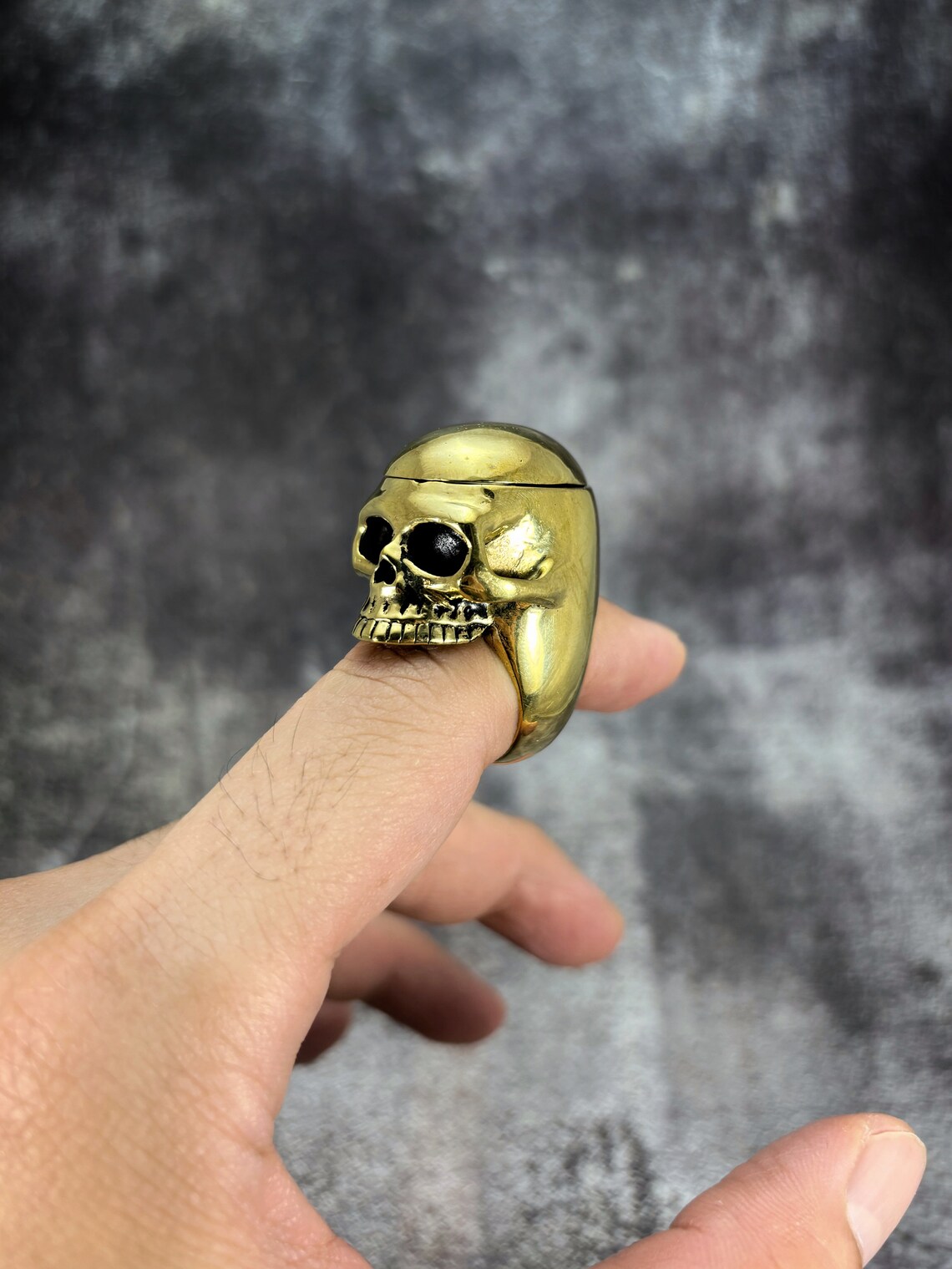 Brass Skull Ring and White Bronze Brain Pendant Necklace. Available in ...