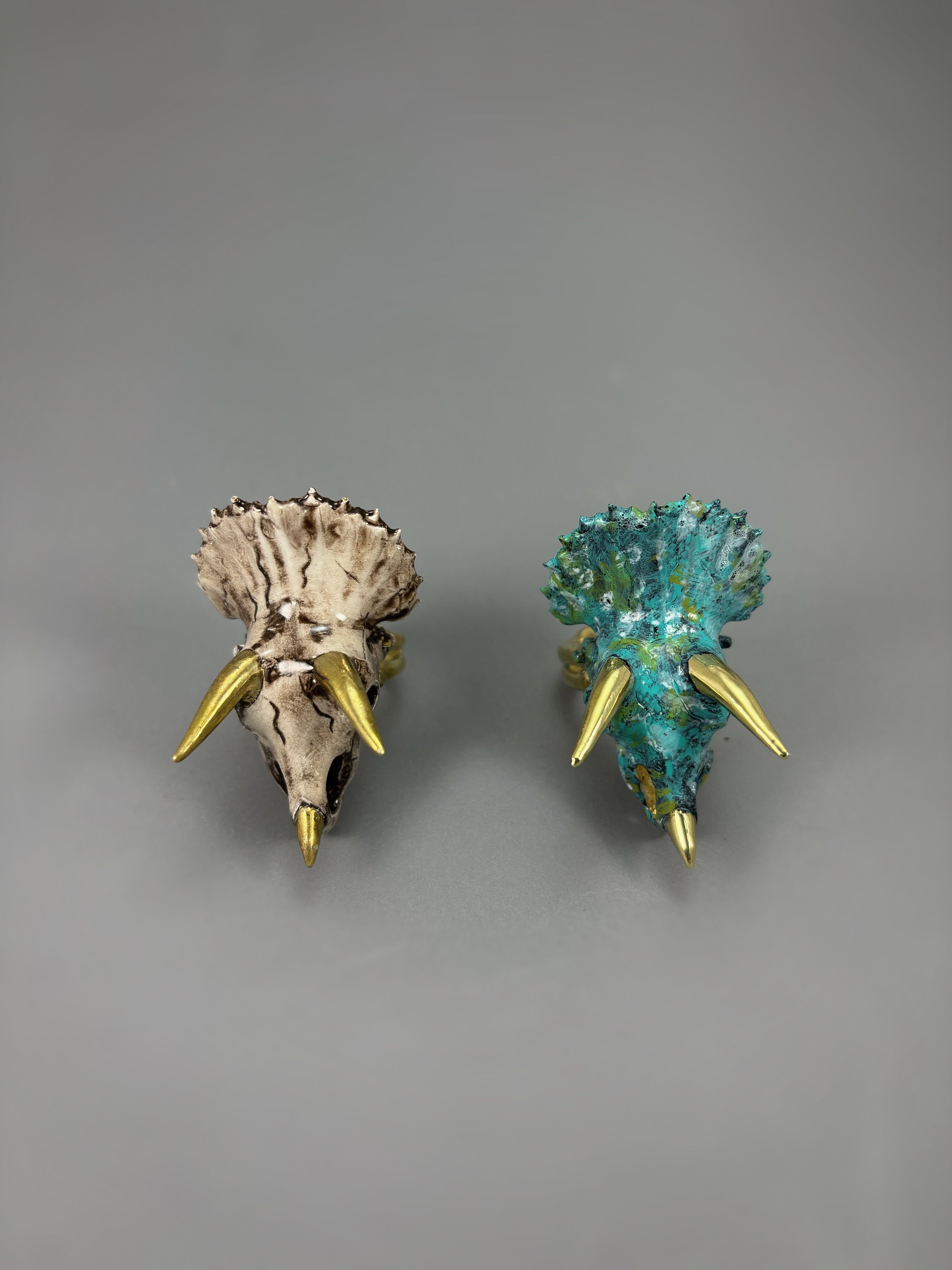 Triceratops Dinosaur Skull Fossil Ring. Jurassic Ring Adjustable Size ...
