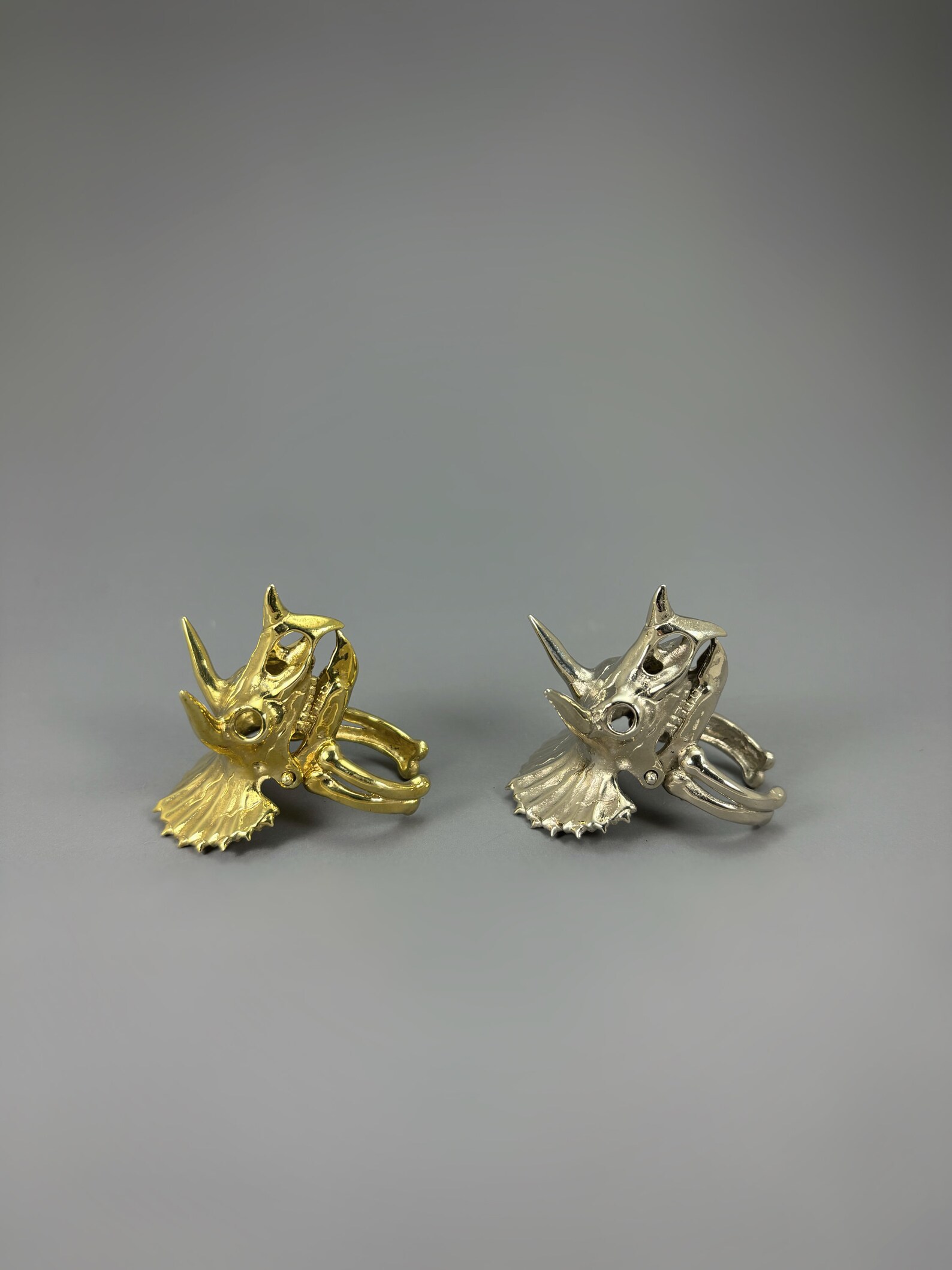 Triceratops Dinosaur Skull Fossil Ring. Jurassic Ring Adjustable Size ...