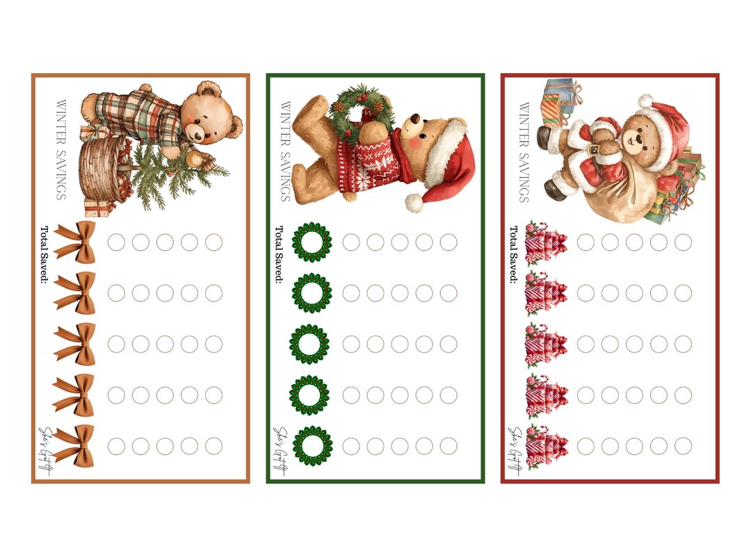 Teddy Bear Saving Challenge Winter Edition - Etsy