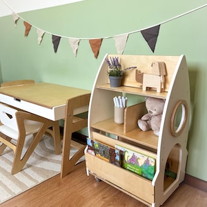 Rotating Rocket Rack for Kids Books and Toys With Magnetic Drawing ...