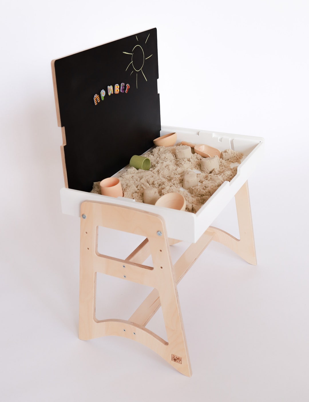 Multifunctional Kids Growing Sandbox Table With an Easel and a - Etsy