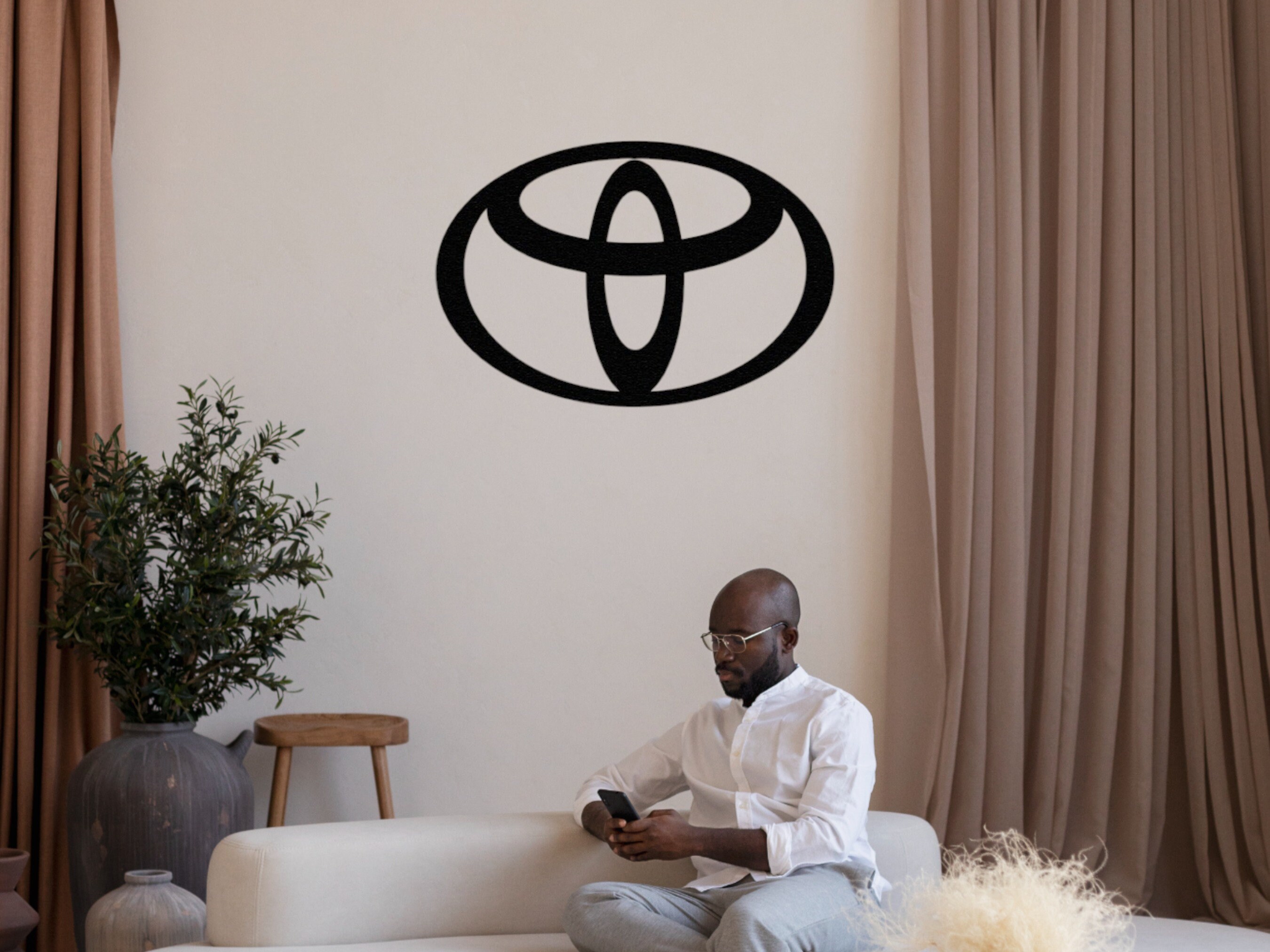 Toyota Logo Silhouette Metal Wall Artcar Metal Wall Art - Etsy