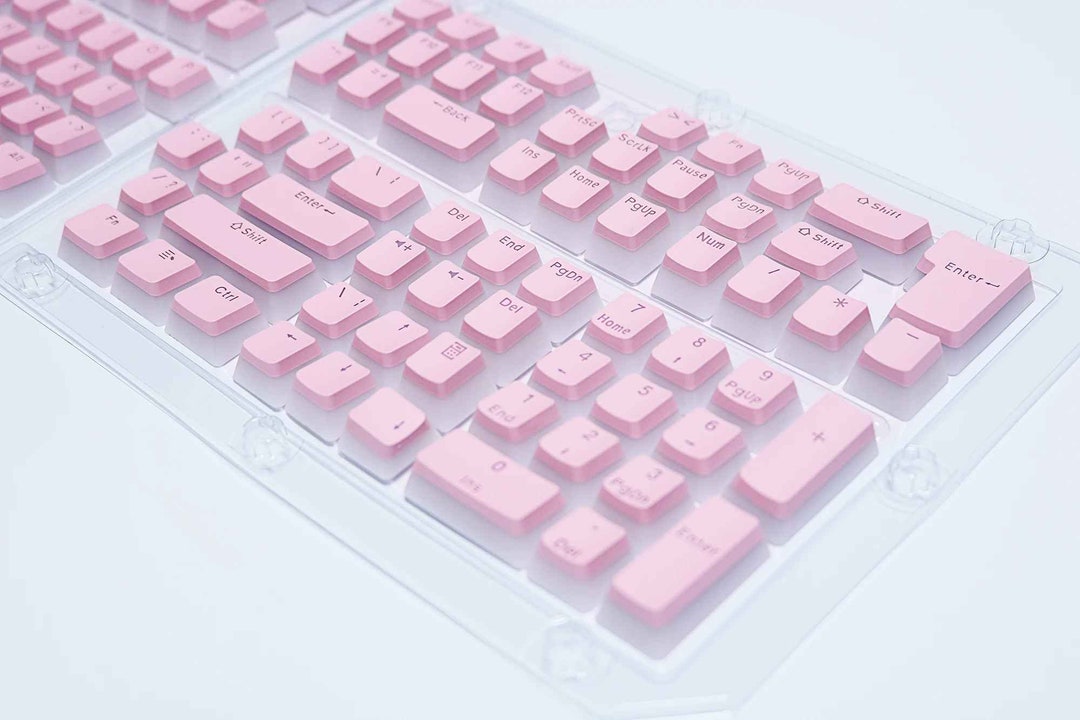 129 Key PBT Double Shot Pudding-style Cute Keycap Pink Keycap ...
