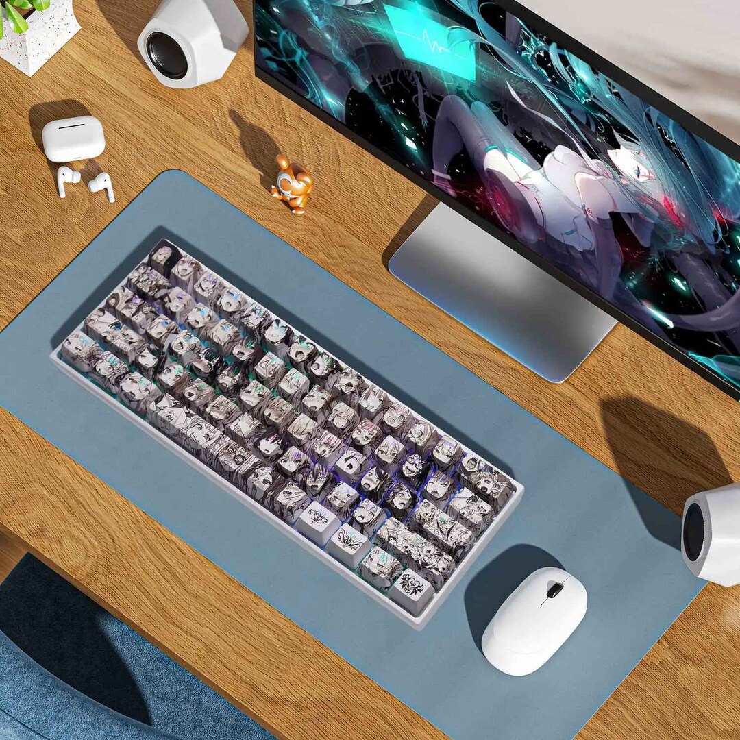 Anime Shine-through Backlit Keycap Set Gamer Keycaps 108 Keys PBT MX ...