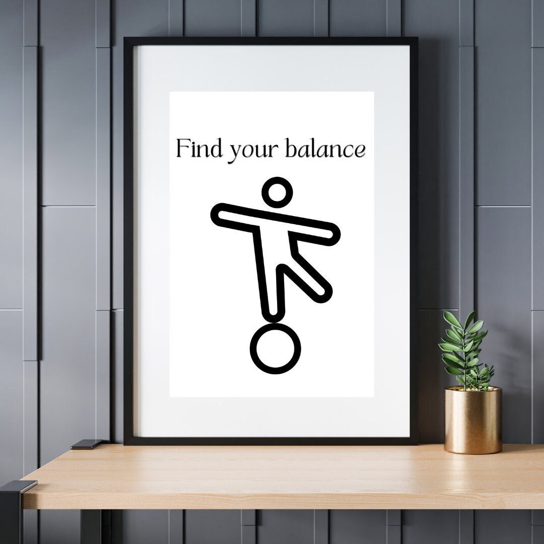 Find Your Balance Poster Motivation Poster Instant Download Painting ...