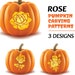 ROSE Pumpkin Carving Stencil Template Patterns Flower Themed Instant ...