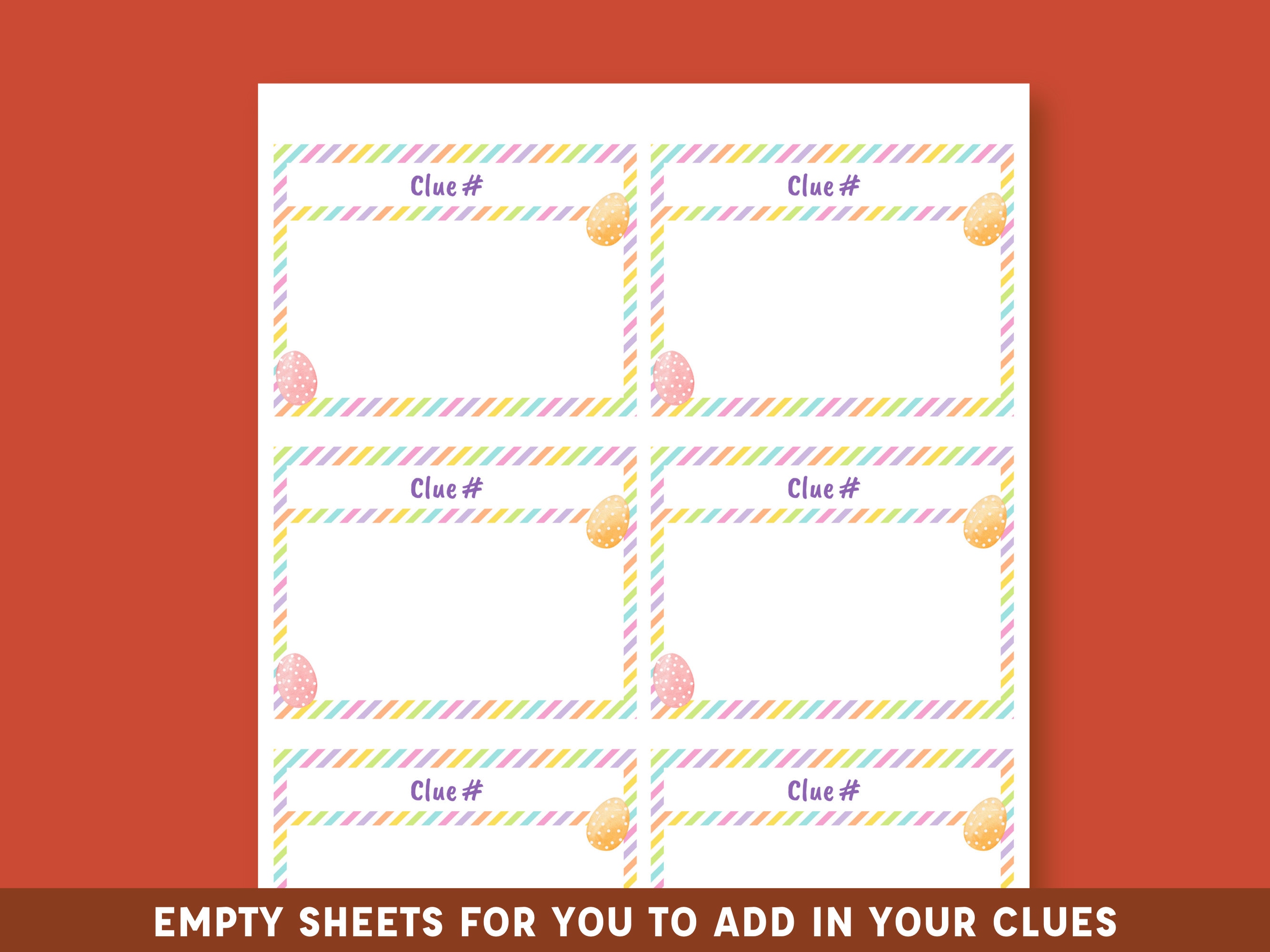 Easter Egg Scavenger Hunt Clues, Printable Easter Hunt Clues Including ...