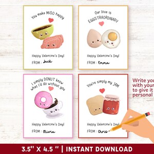 Cute Food Pun Valentine's Day Cards, Valentine's Day Cards for Kids ...