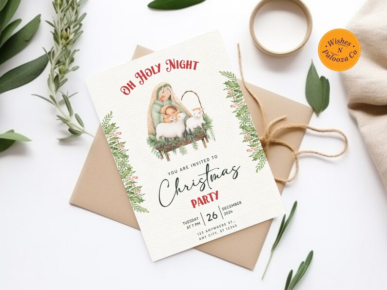Editable Nativity Invitation Template, Religious Christmas Invitation ...