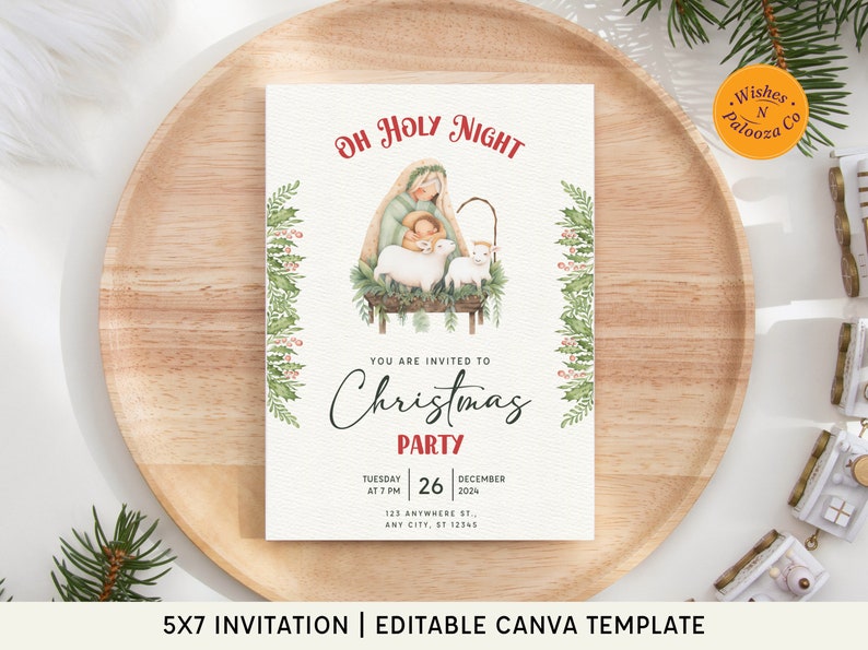 Editable Nativity Invitation Template, Religious Christmas Invitation ...
