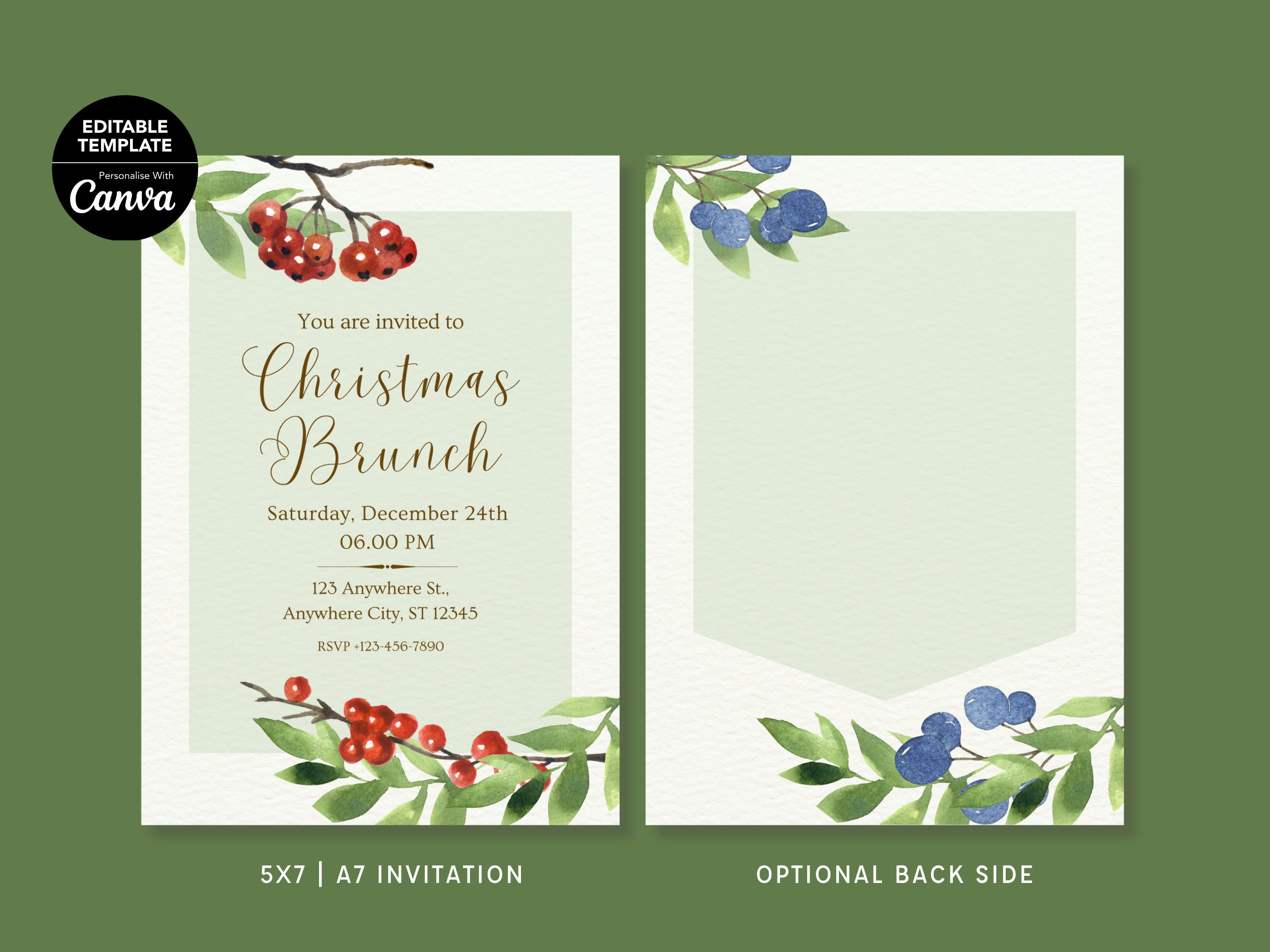 Editable Christmas Brunch Invitation Holiday Brunch - Etsy