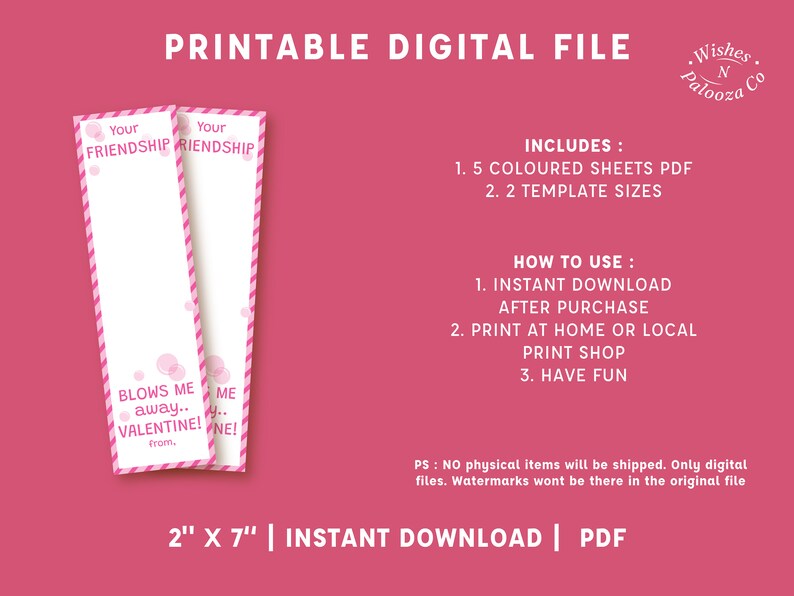 Bubble Valentine Tags, Printable Bubble Wand Holder for Kids, Preschool ...