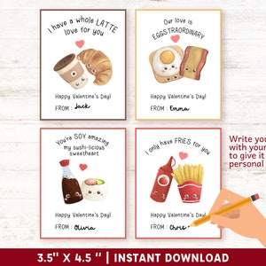 Cute Food Pun Valentine's Day Cards, Valentine's Day Cards for Kids ...