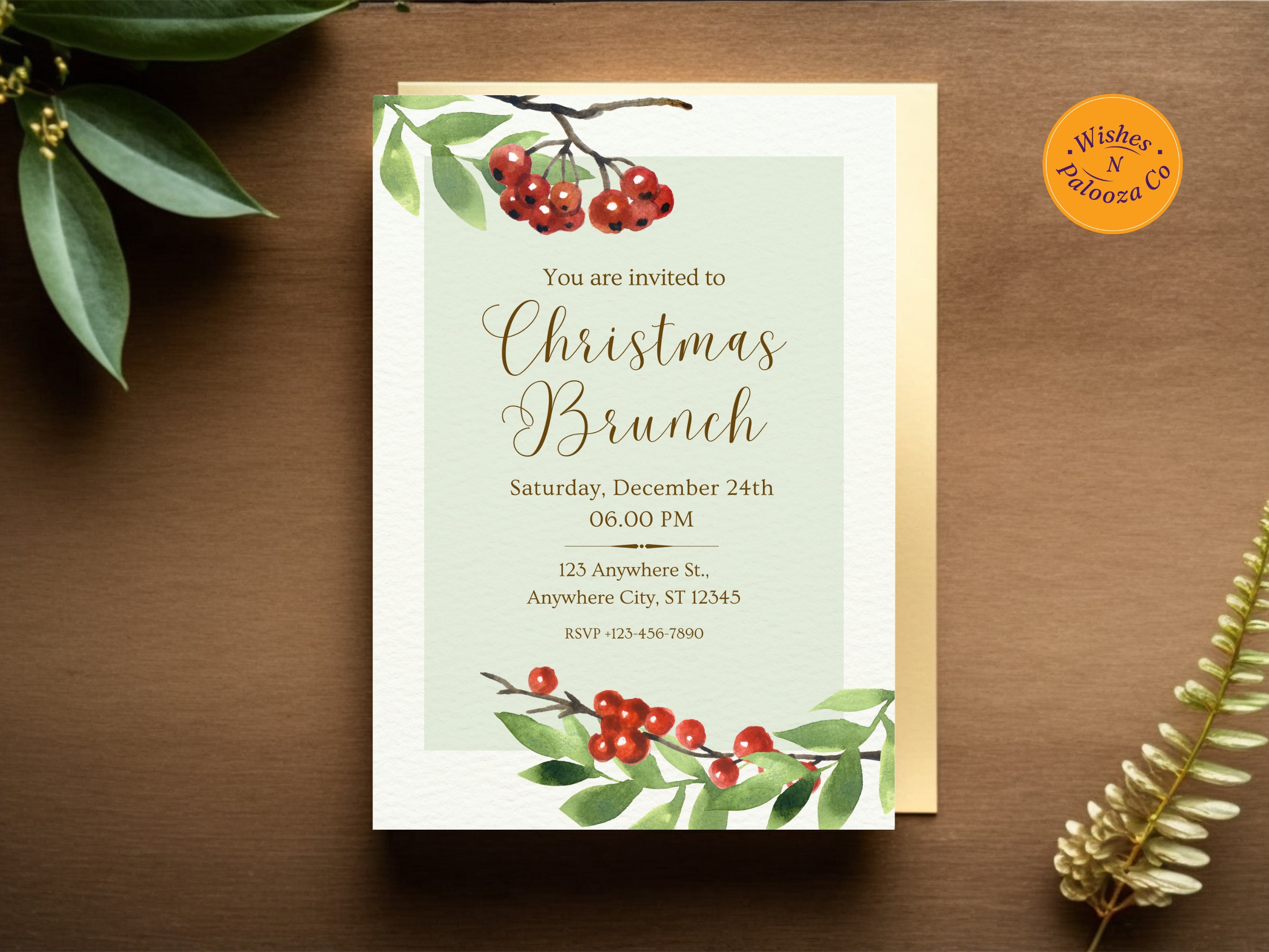 Editable Christmas Brunch Invitation Holiday Brunch - Etsy